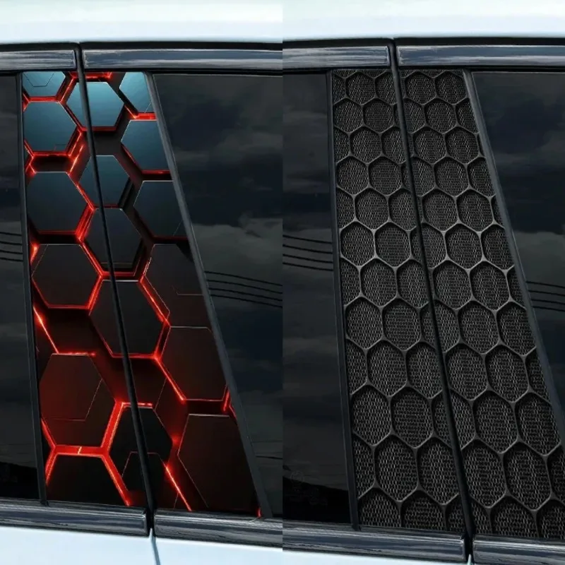 1PC Honeycomb Car Stickers Auto B Pillar Waterproof Center Column ...