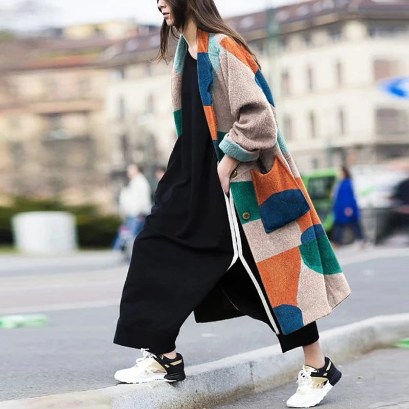 Autumn-Winter-Long-Trench-Coat-British-Style-Printed-Long-sleeved-Loose ...