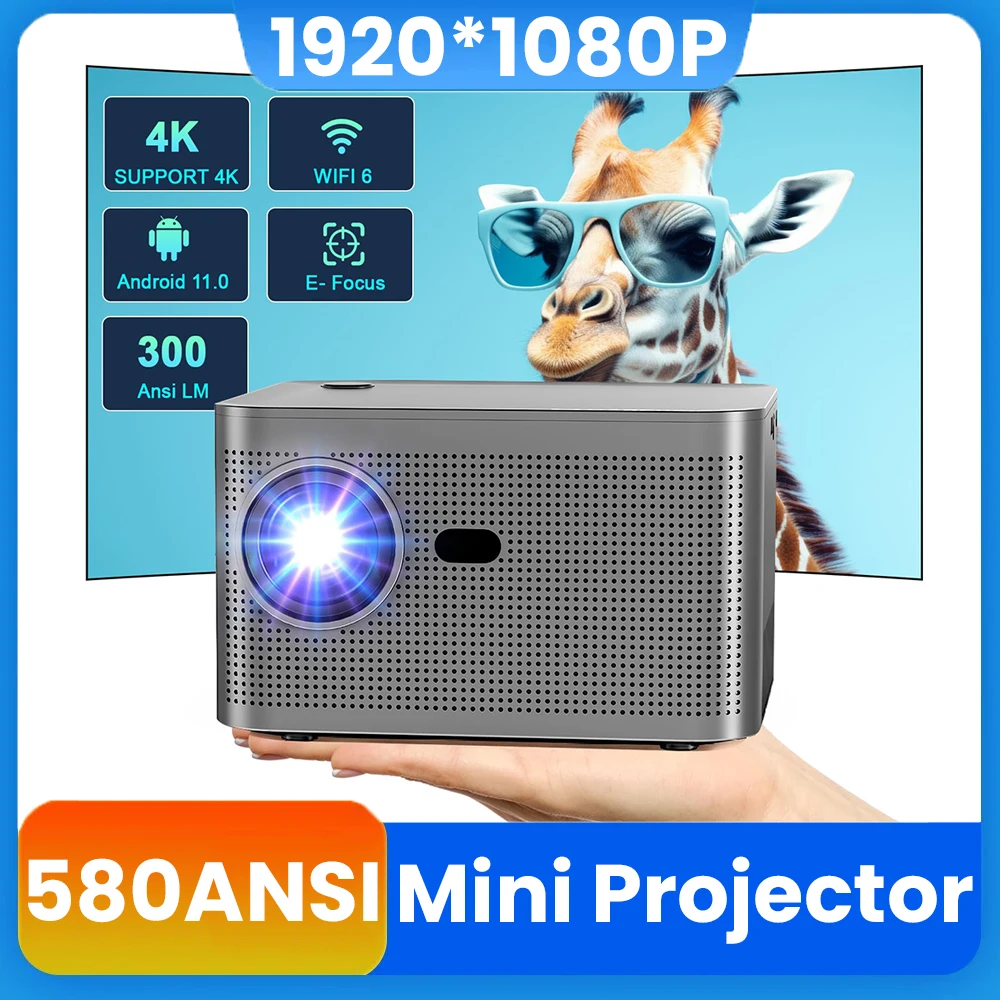 Android-11-Mini-Projector-4K-1080P-Full-HD-Support-For-580-ANSI-Smart ...