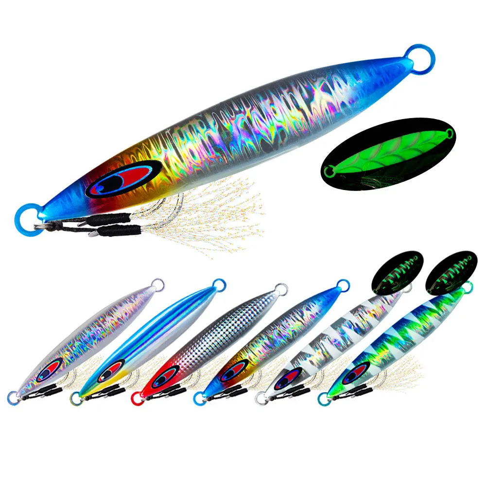 AS Slow JIg Pesca Lure Fishing Glow Jig WIth Hook Slow Falling Angler ...