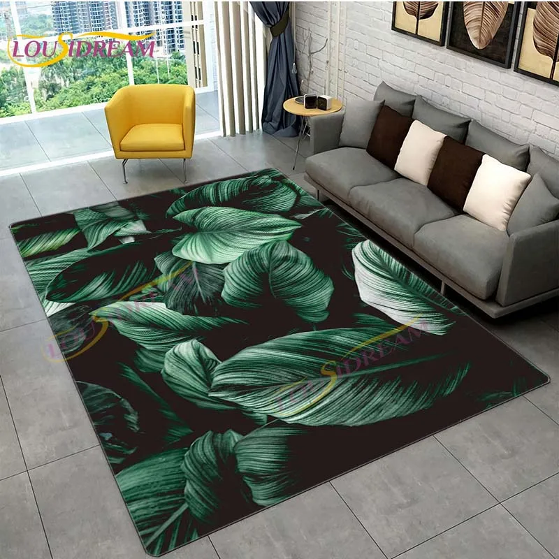 Tropical Monstera Leaves Rug Modern INS Style Carpet for Livingroom ...