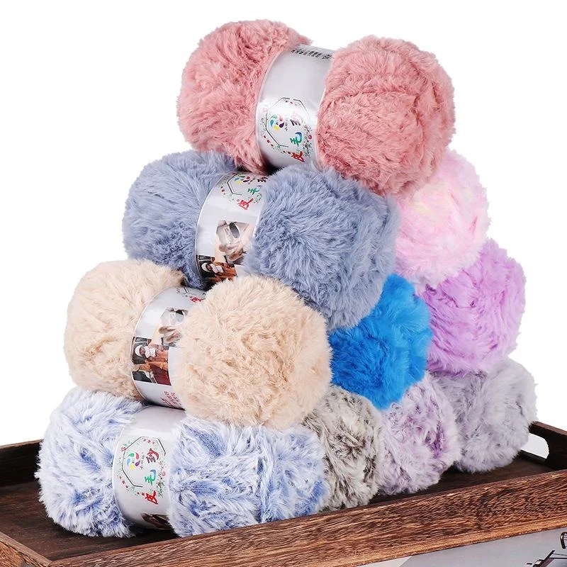 100G/Ball Imitation Mink Wool Yarn Faux Fur Yarn Cashmere Hand Knitting ...