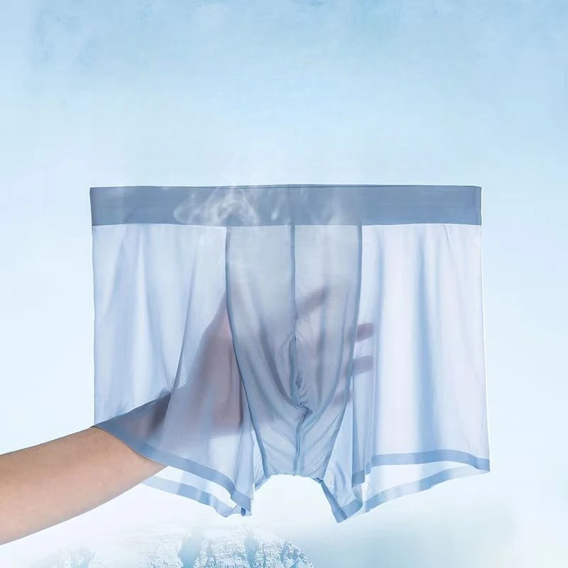 3D summer men's underwear ultra-thin anti-hook cold silk underwear men ...