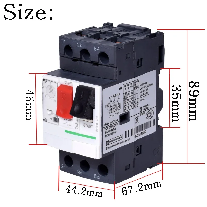 Motor Starter GV2ME Series Motor Protector Motor Circuit Breaker Push ...