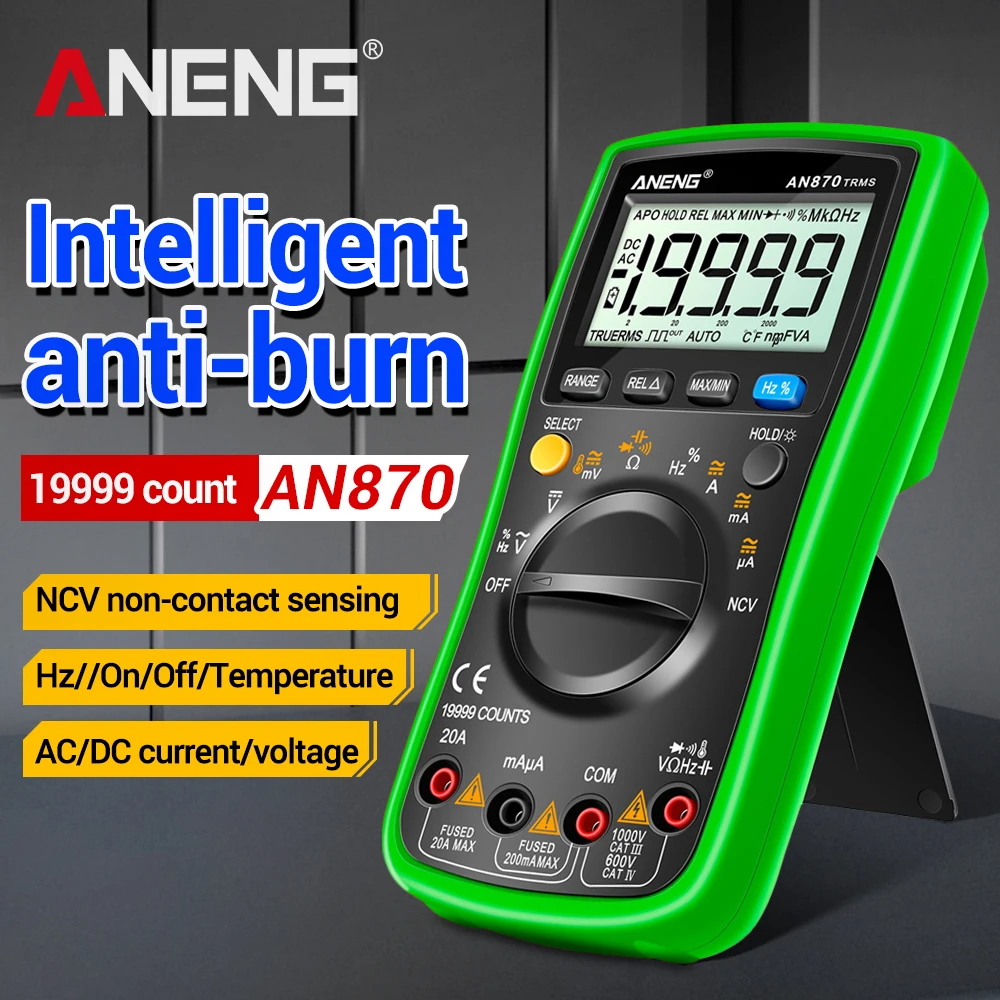 ANENG AN870 Multimeter 19999 Counts Digital Profesional True Rms AC/DC ...