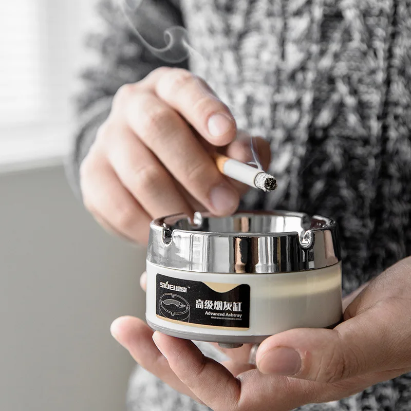 high-quality-Stainless-Steel-Ashtray-Round-Windproof-Ashtrays-with ...