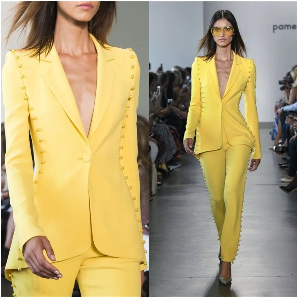 Conjunto de trajes de perlas de lujo para mujer, Blazer + Pantalones ...