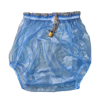 LangKee Haian ABDL Pull-On Locking Plastic Pants Color Blue