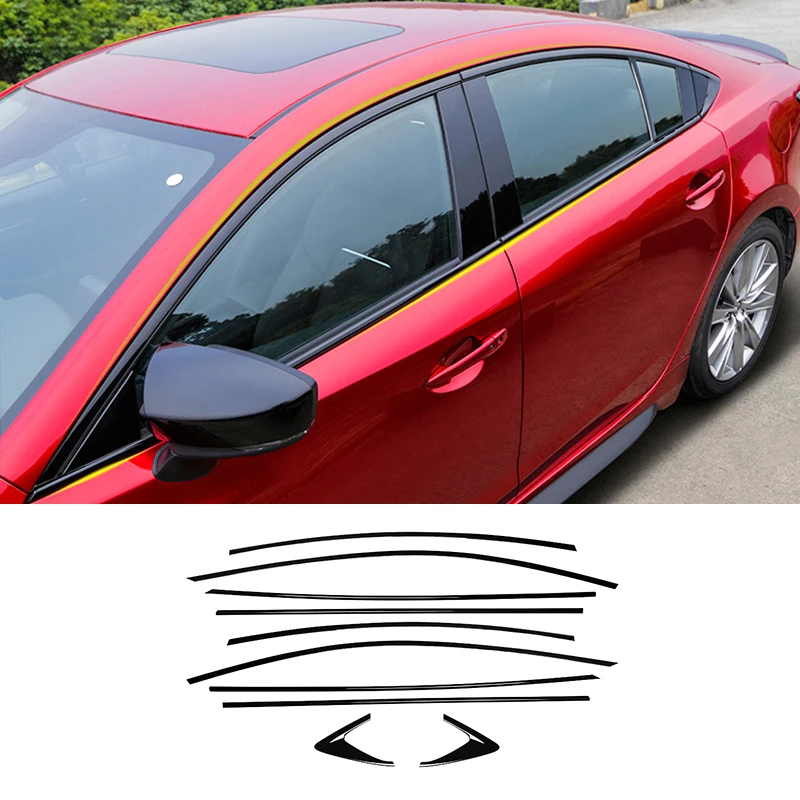 Fit For Mazda 6 Atenza 2014-2020 2021 Abs Glossy Black Side Car Window ...