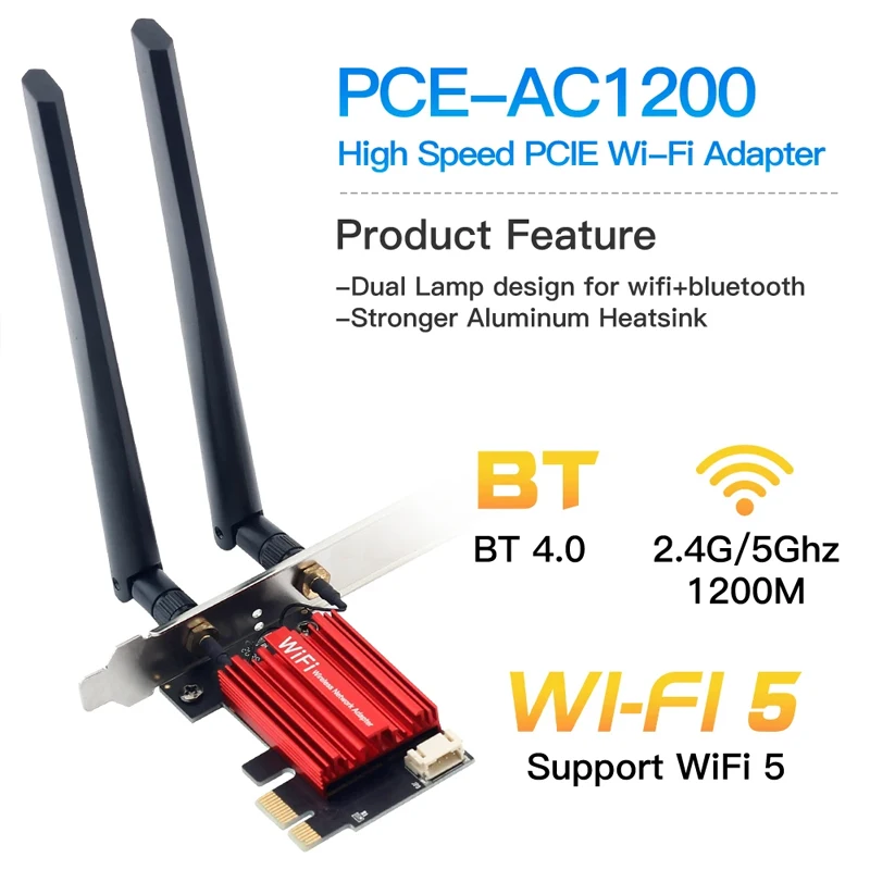 WiFi-5-PCI-E-Wireless-Adapter-Network-Card-AC1200-Dual-Band-2-4G-5GHz ...