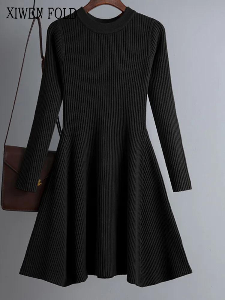 XIWEN-Women-s-Basic-A-Line-Sweater-Dress-Elegant-Knit-Dress-Slim-Female ...