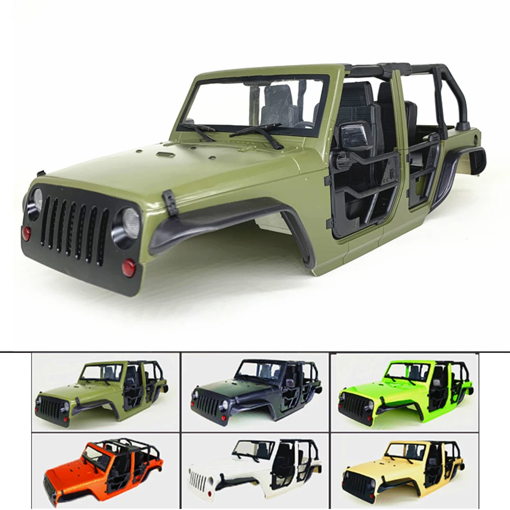 313mm Wheelbase 12.3'' Tube Doors Hard Body Car Shell For 1/10 Rc Crawler Axial Scx10 90046 Jeep ...