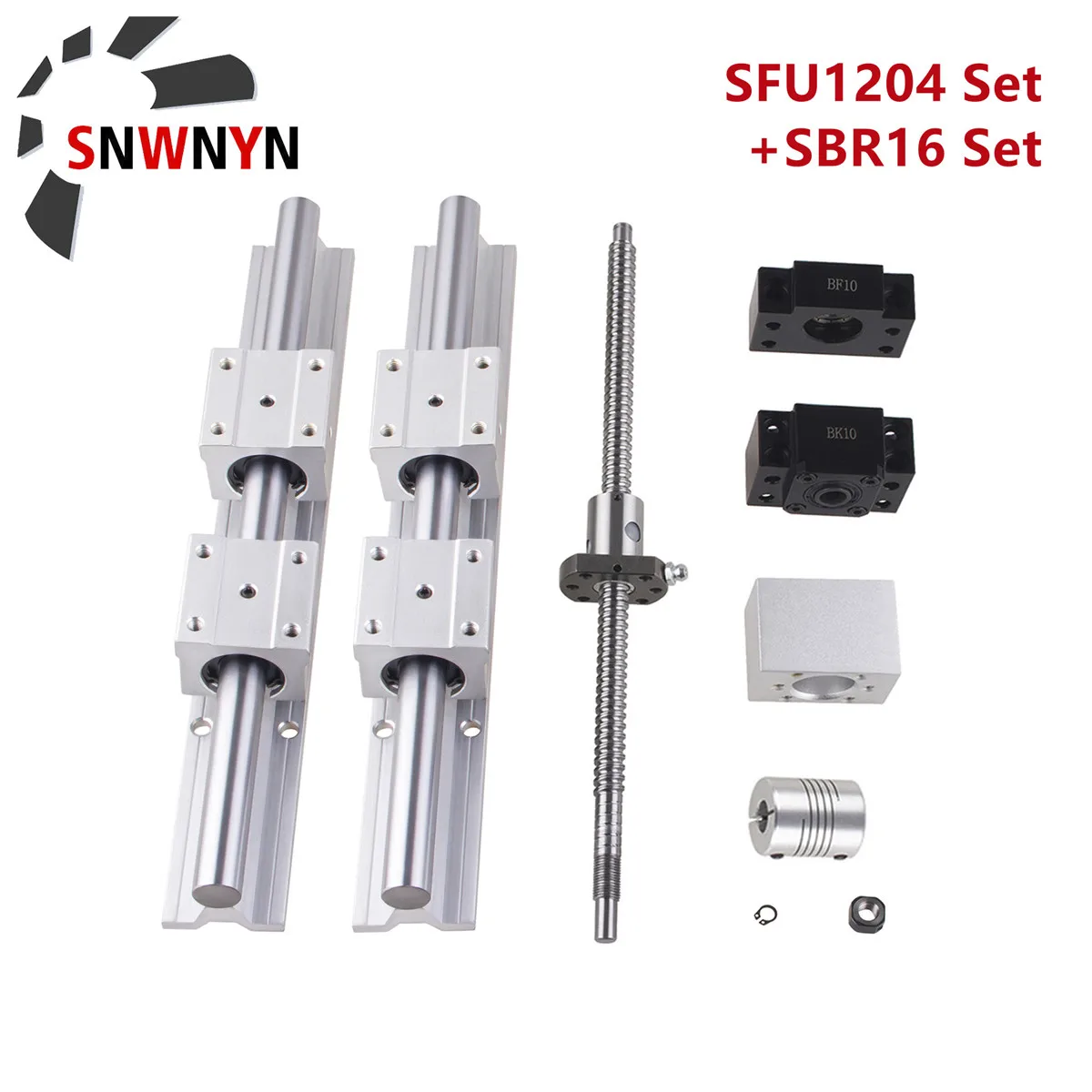 2pcs-SBR16-Linear-Rail-4pc-SBR16UU-Block-Bearing-SFU1204-Ball-Screw-End ...
