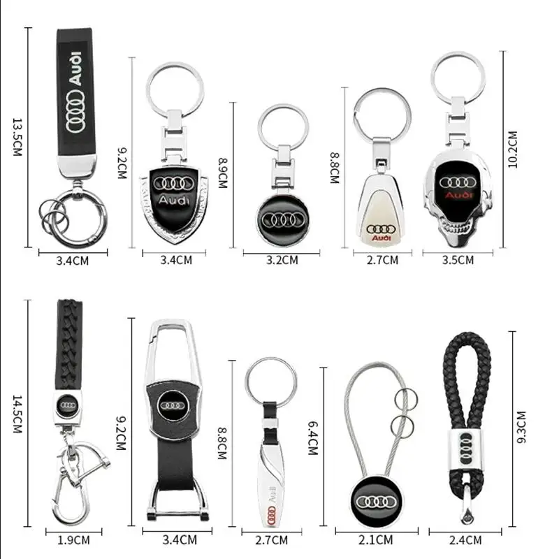 3D Metal Leather Woven Car Styling Emblem Keychain Key Chain Rings For ...