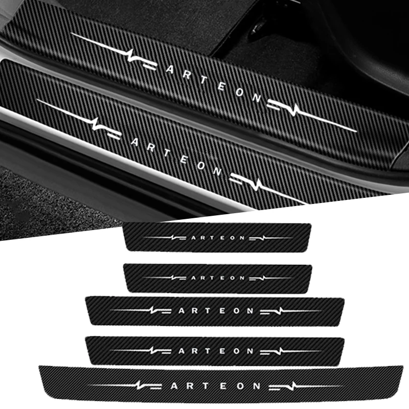Carbon-Fiber-Car-Threshold-Sticker-Protector-Strips-For-VOLKSWAGEN-VW ...
