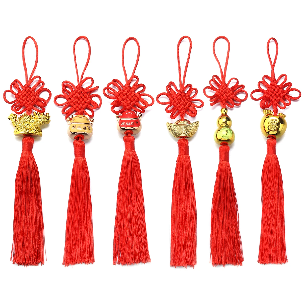 2pcs/pack Chinese Knot Tassel Pendant Hanging Festive Red Tassel ...