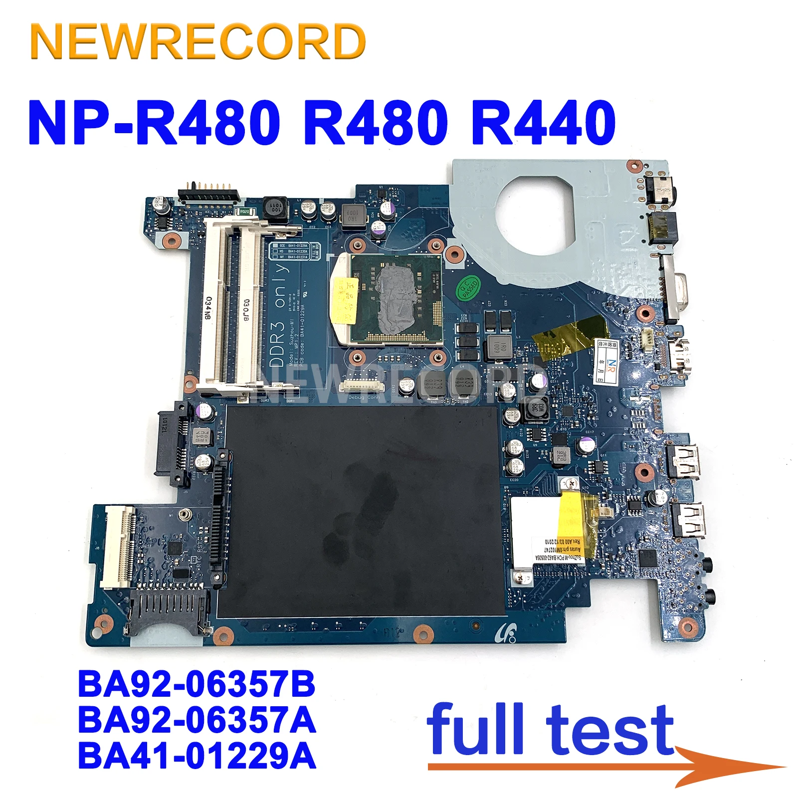 For Samsung R480 NP-R480 R440 Laptop Motherboard HM55 UMA DDR3 Only ...