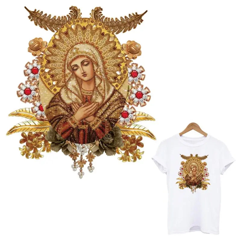 Christian Mary of virgin Thermo Heat Transfer Clothes Sticker DIY A ...