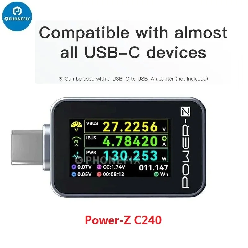 POWER-Z-C240-Portable-USB-C-Tester-Digital-Power-Meter-KM003C-Fast ...