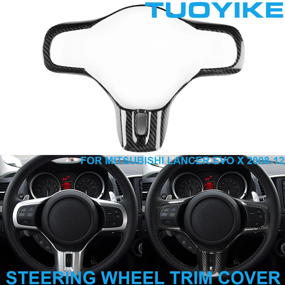 LHD RHD Car Styling Real Dry Carbon Fiber Steering Wheel Cover Trim ...