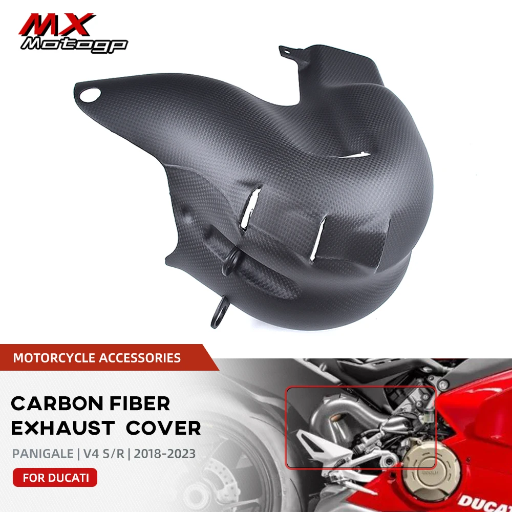 100% Carbon Fiber Motorcycle Exhaust Cover Heat Shield Guard Protection ...
