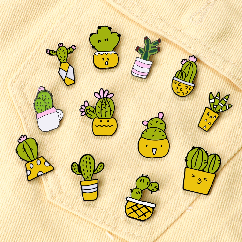 12-Styles-Cute-Cactus-Enamel-Pins-Metal-Plant-Brooches-Women-Men-Jeans ...