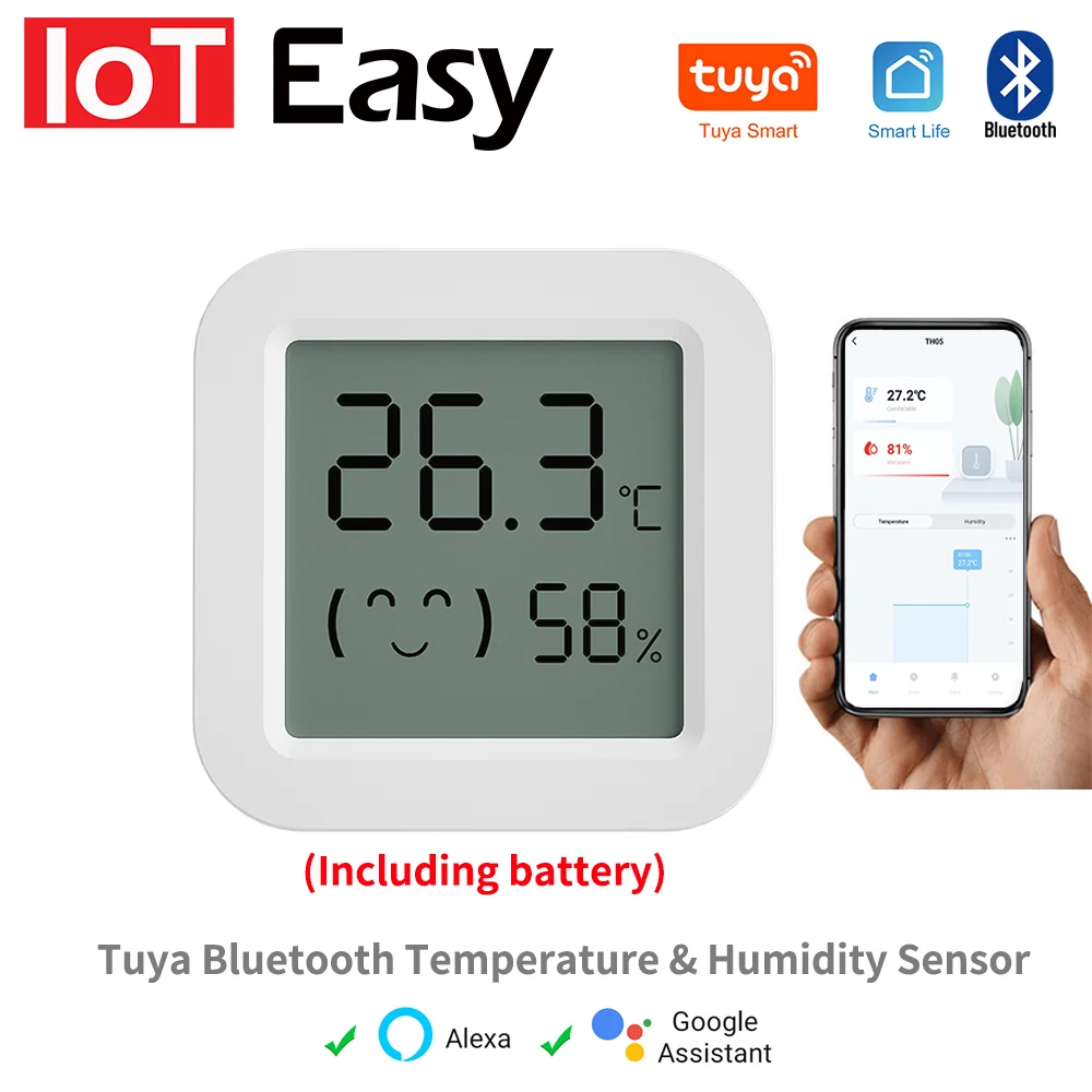 Tuya Temperature Humidity Sensor Mini LCD Digital Display Compatible ...