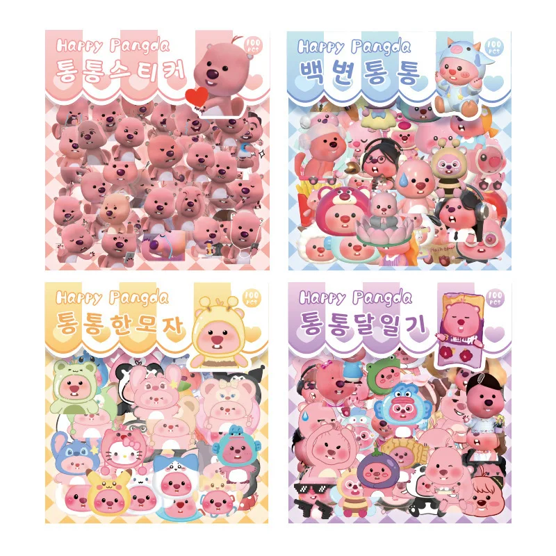 100Pcs-Kawaii-Loopy-Little-Beaver-Waterproof-Pvc-Transparent-Sticker ...