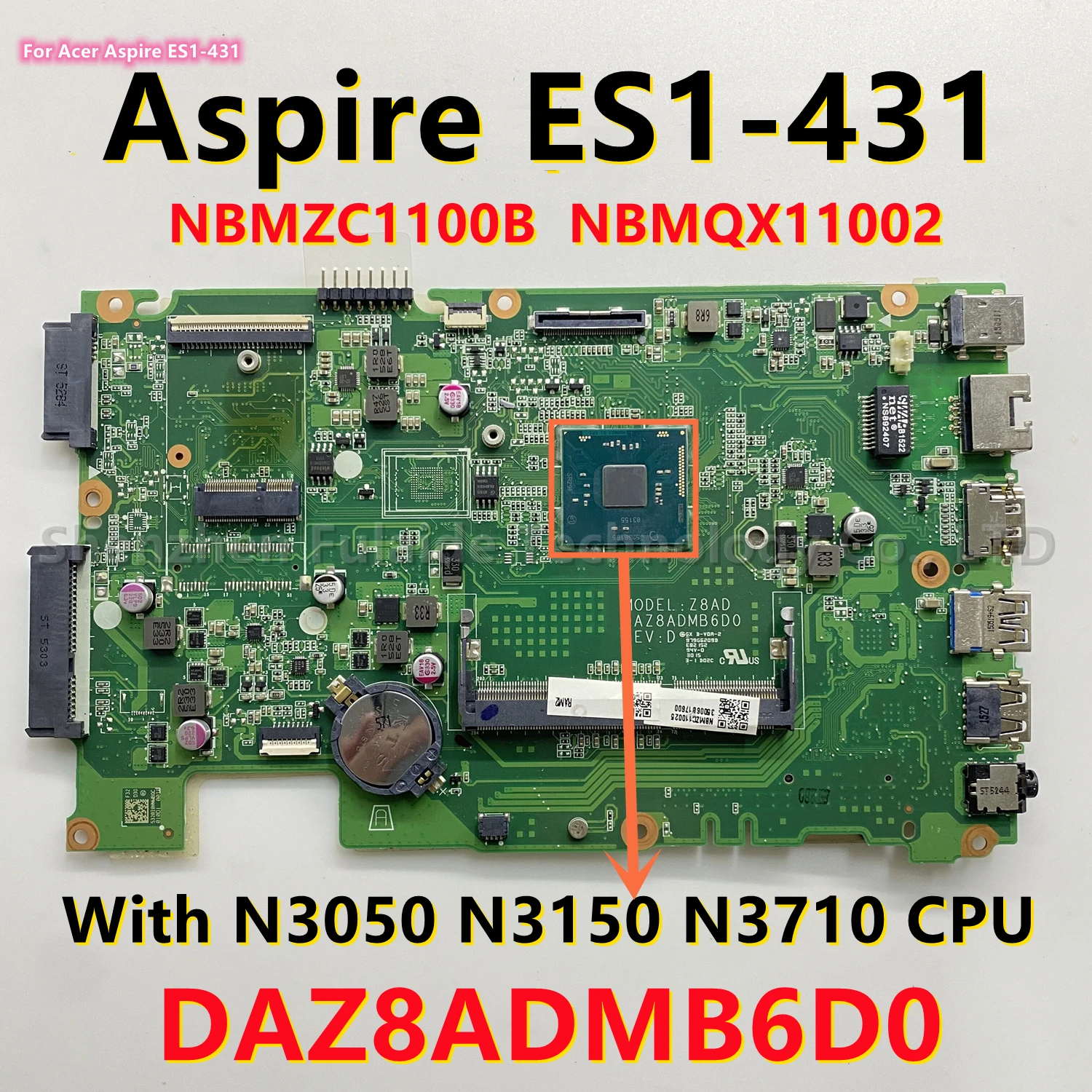 DAZ8ADMB6D0-For-ACER-Aspire-ES1-431-Laptop-Motherboard-With-N3050-N3060 ...