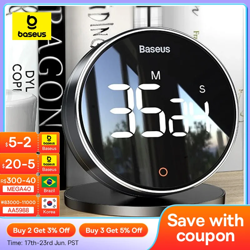 Baseus-Magnetic-Countdown-Alarm-Clock-Kitchen-Timer-Manual-Digital ...