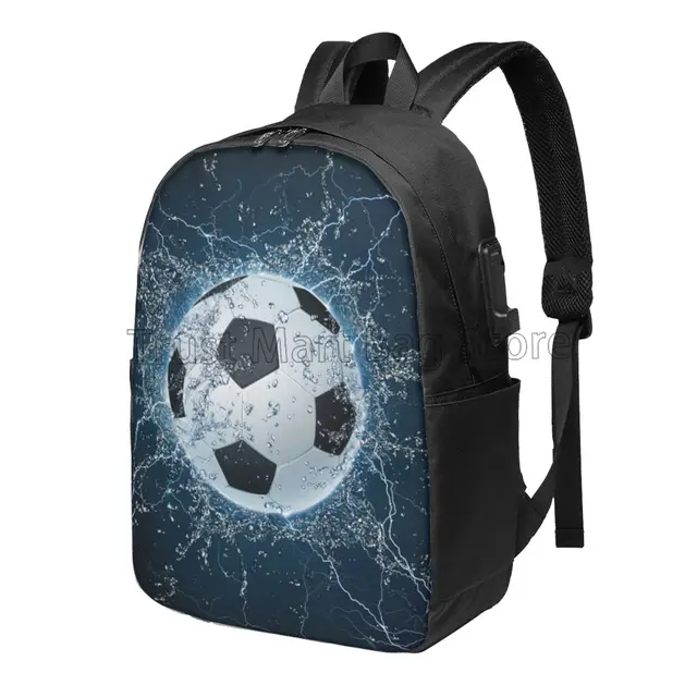 Soccer Ball In Fire and Water Casual Daypack Laptop Backpack Bookbags ...