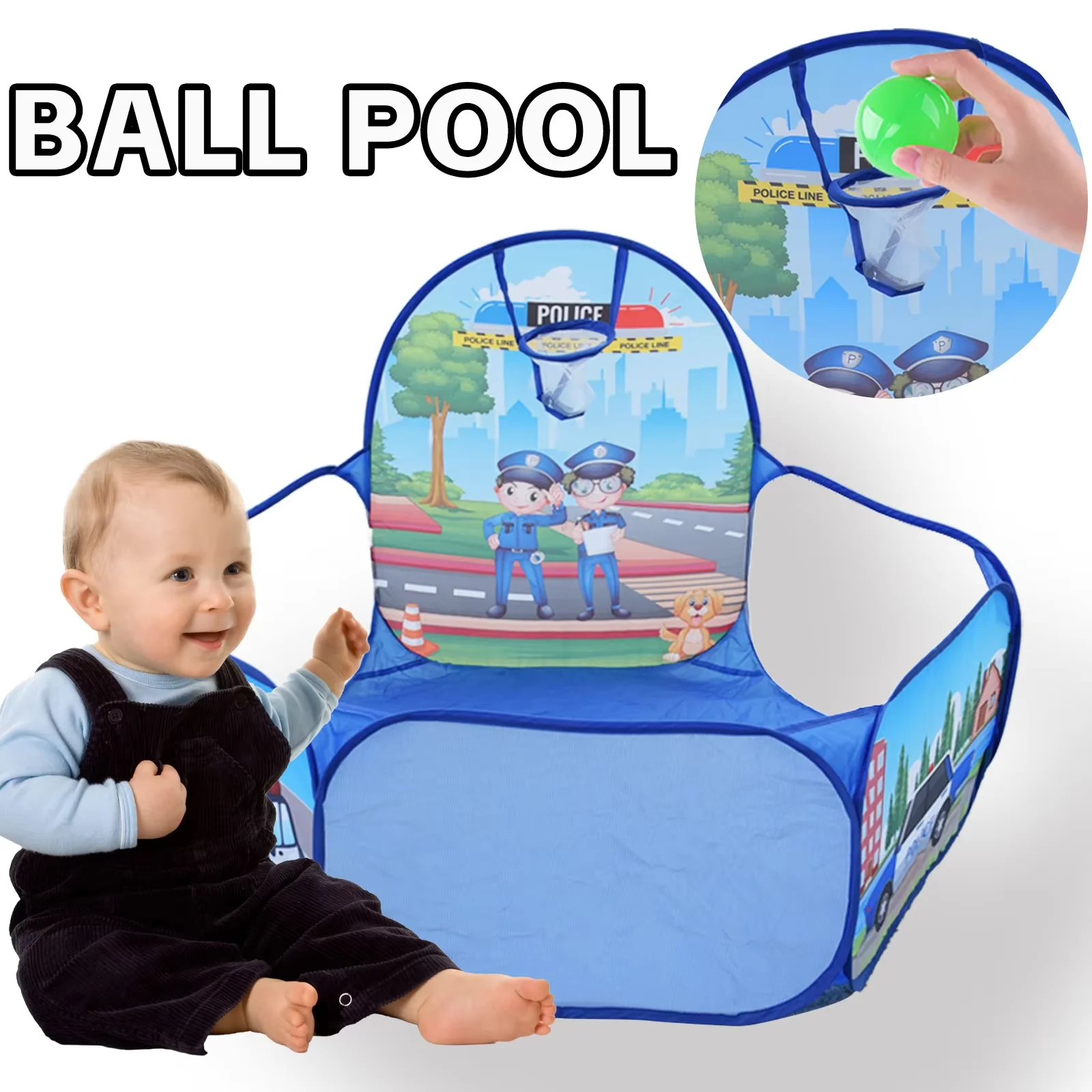 Children'S Special Police Ocean Ball Pool Fence Indoor Boys And Girls ...