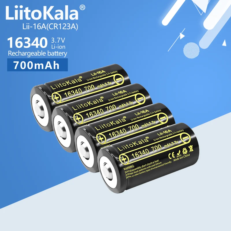 1-10pcs-LiitoKala-Lii-16A-16340-700mAh-3-7V-Li-ion-Rechargeable-Battery ...