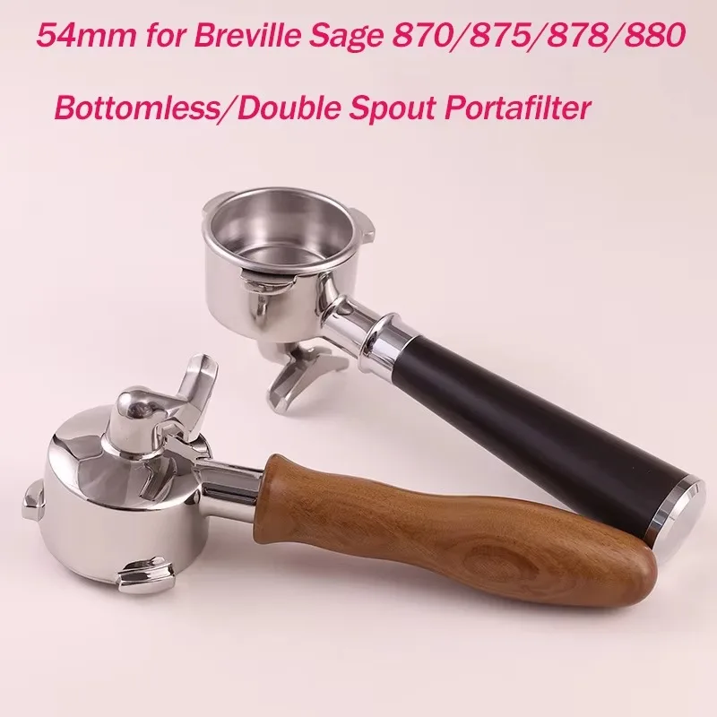 Portafiltro de doble boca de acero inoxidable de 54mm para Breville ...