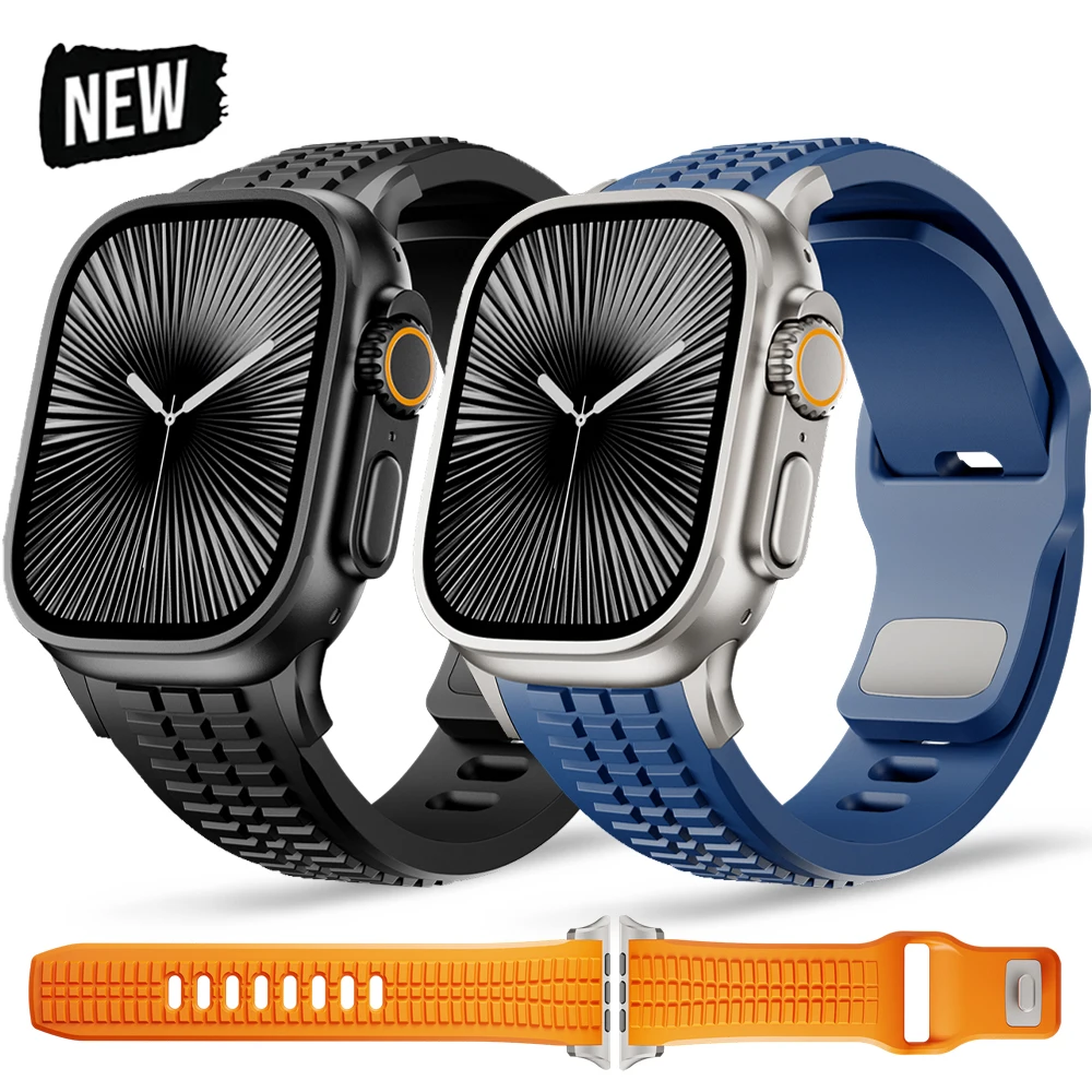 Luxury Silicone Band For Apple Watch Ultra 3 49mm Series 11 10 46mm ...