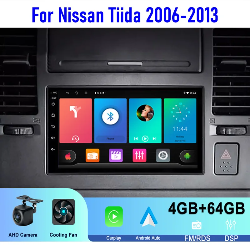 7'' For Nissan Tiida 2006-2013 Wireless Carplay Android 13 Auto Car ...