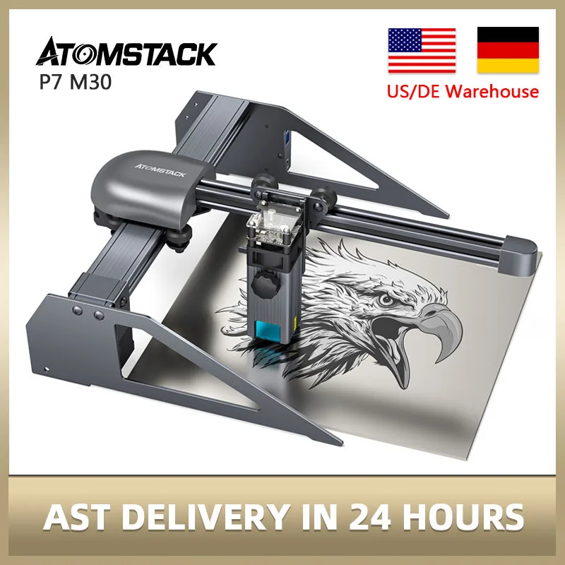 ATOMSTACK P7 M30 Máquina de Gravura a Laser, 30W, CNC, Gravador, DIY, Mini Logotipo, Impressora ...
