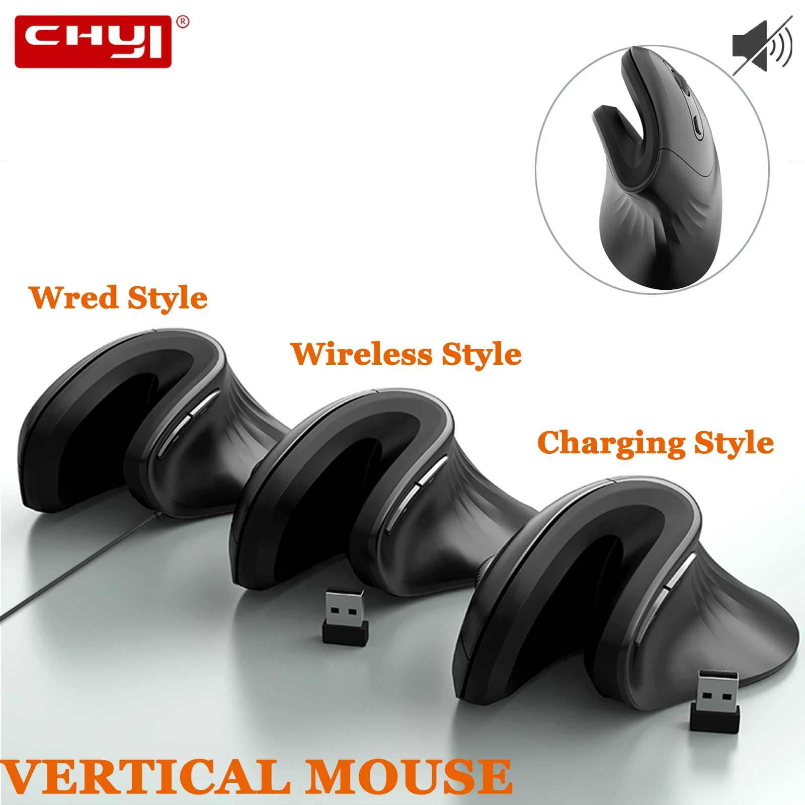 2.4g Ergonomic Vertical Mouse 6 Buttons Optical Wireless Mouse ...