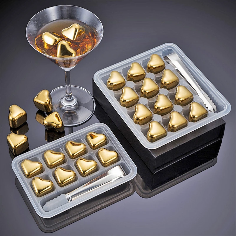 304-Heart-Gold-Stainless-Steel-Ice-Block-Vacuum-Electroplating-Titanium ...