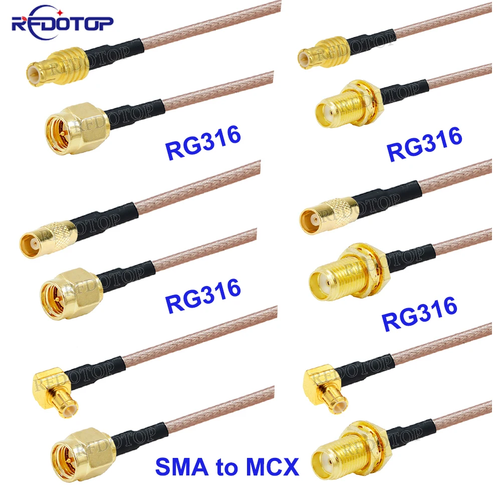 1 Uds RG316 SMA macho/hembra a MCX conector macho/hembra 50Ohm SMA a ...