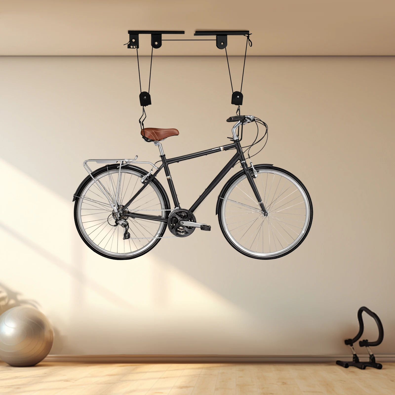 Wall Mounted Bike Pulley System: The Ultimate Solution for Tight Garage ...
