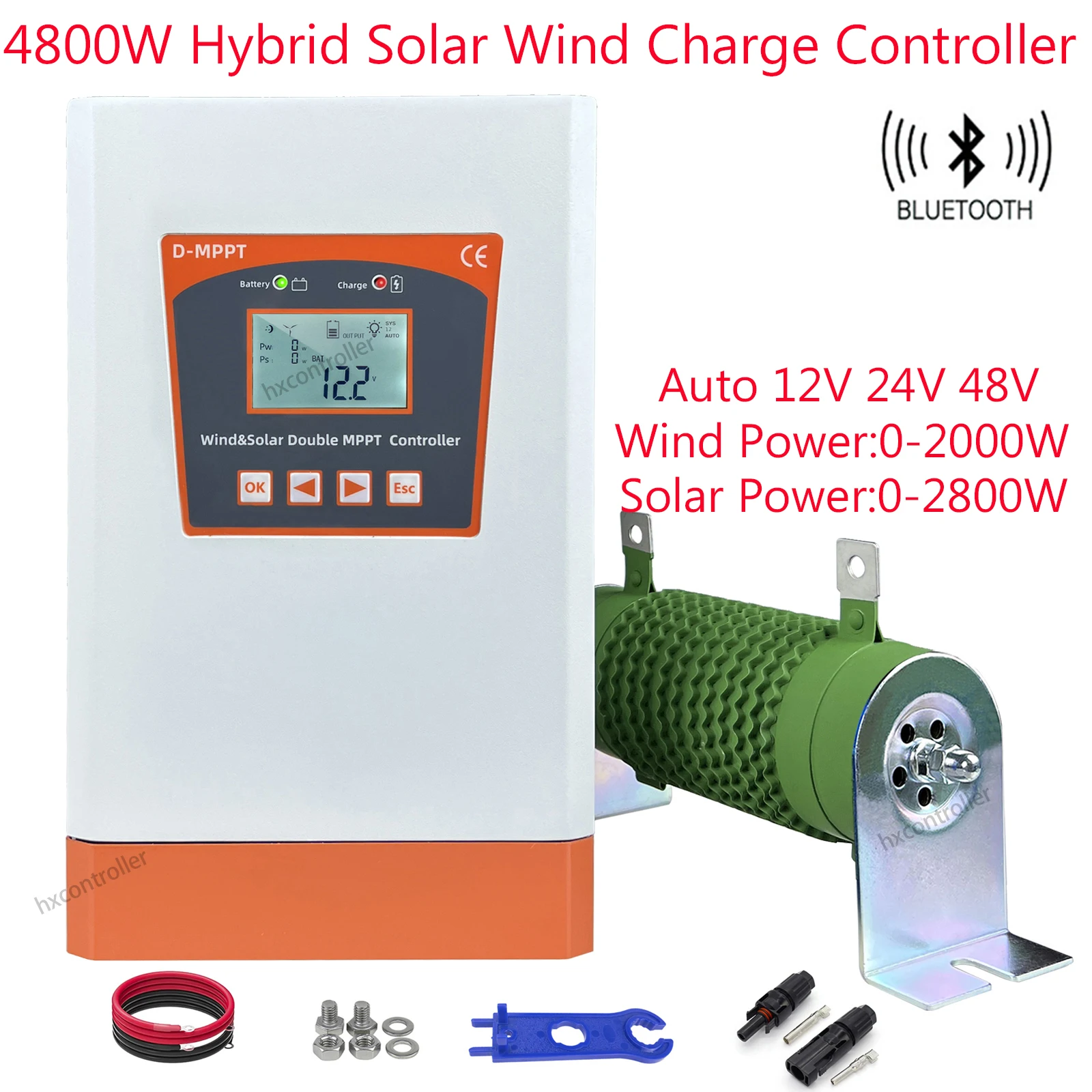 4800W 12V 24V 48V MPPT Solar Charge Controller Wind Solar Hybrid Charge Controller Regulator For ...