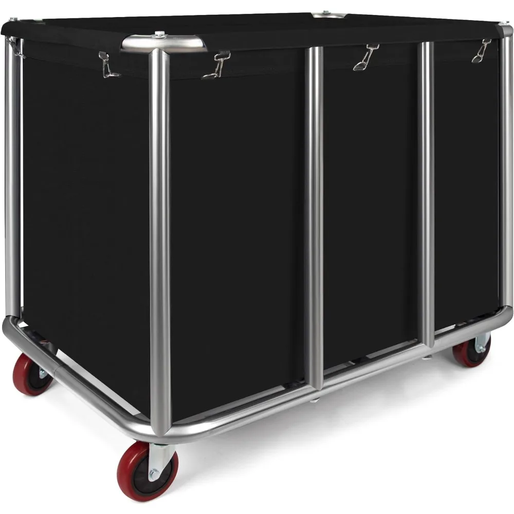 Industrial-Laundry-Cart-11-35-Bushel-Capacity-Stainless-Steel-Basket ...