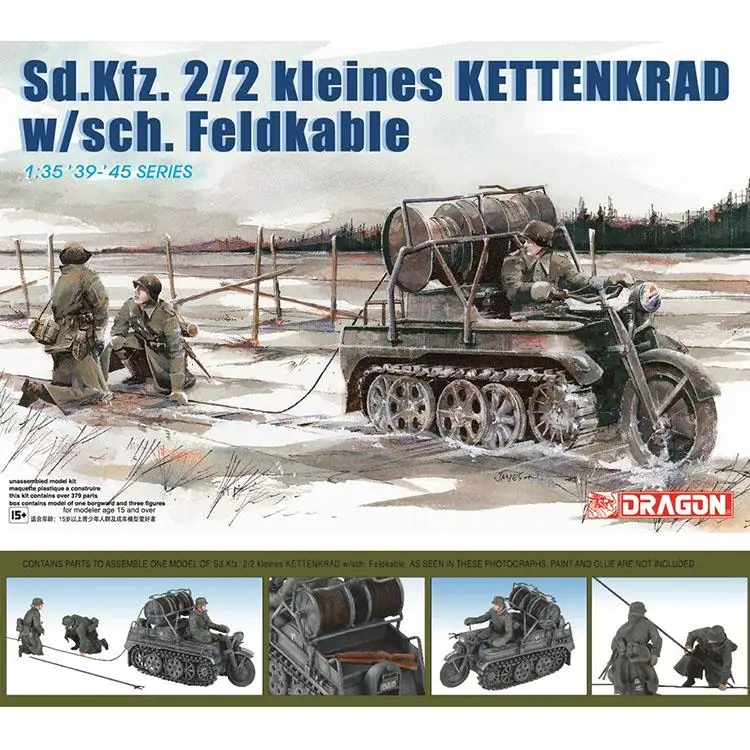 DRAGON-6128-1-35-Scale-Sd-Kfz-2-2-kleineS-KETTENKRADw-sch-Feldkabie ...