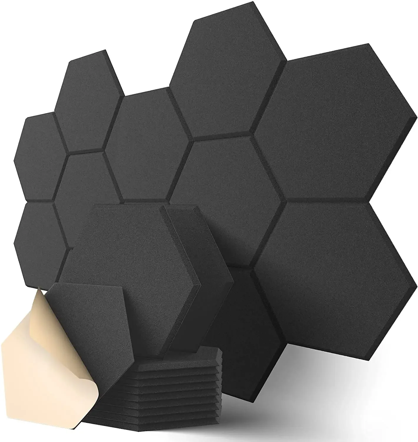12-Pcs-Hexagonal-Self-adhesive-Acoustic-Panels-Sound-Absorbing ...