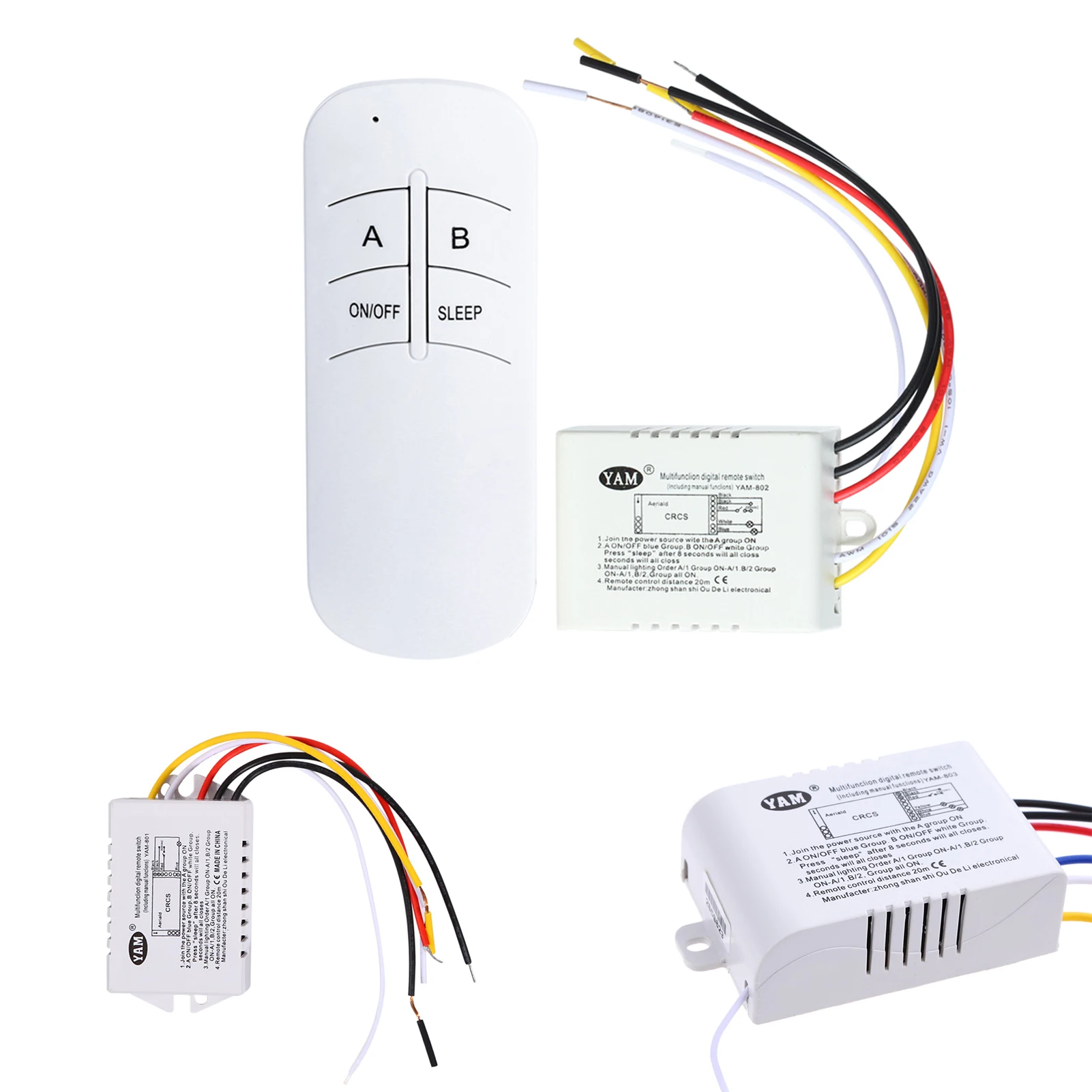 Wireless-ON-OFF-1-2-3-Ways-220V-Lamp-Remote-Control-Switch-Receiver ...