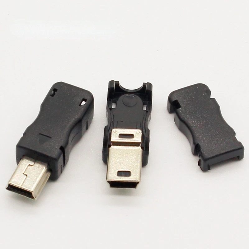 Conector de enchufe macho Mini USB de 5 pines, cubierta de plástico, 10 ...