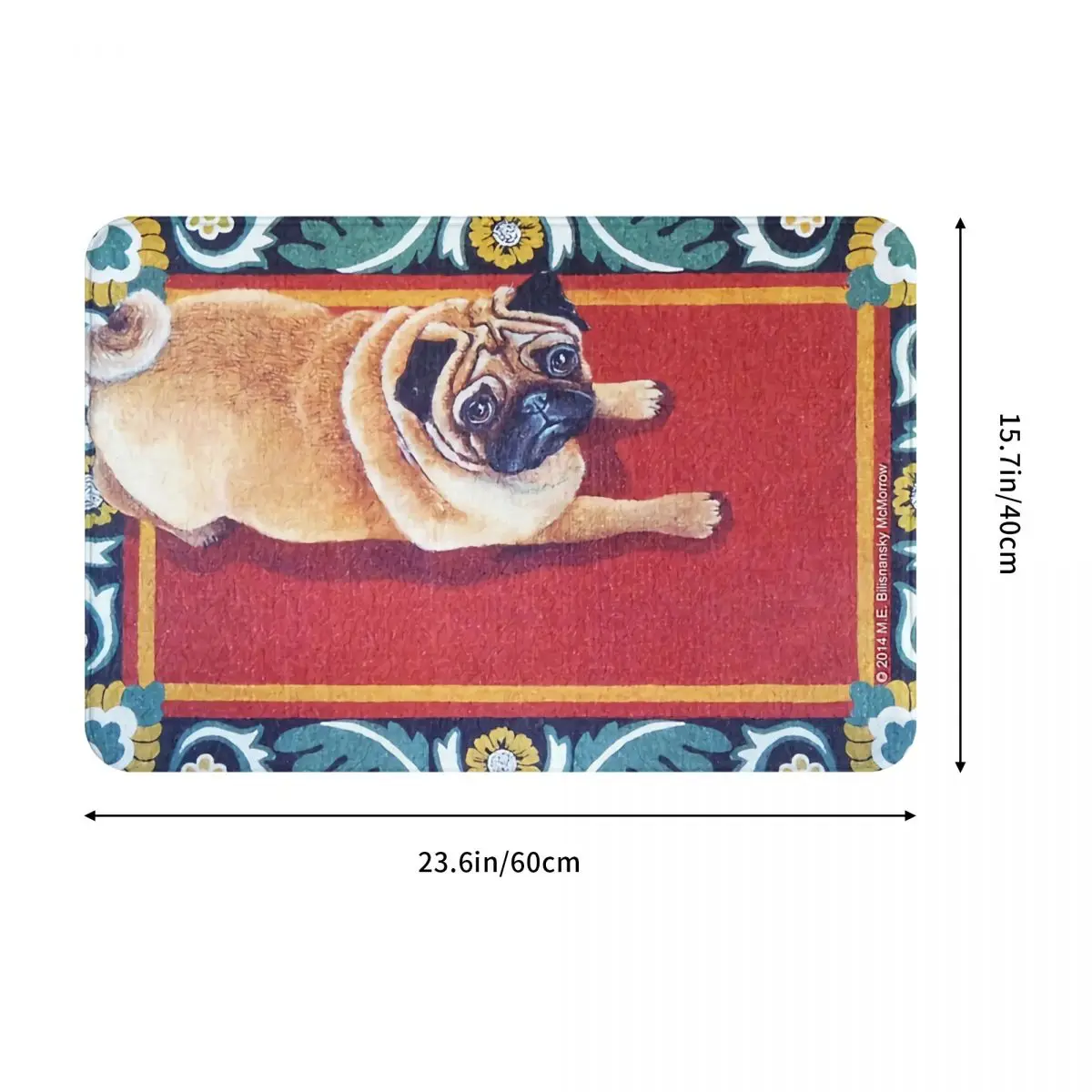 Pug Dog P Non-Slip Fl Kn Dt Rug C y68 y0135 ￡5.90 dskgroup.co.jp