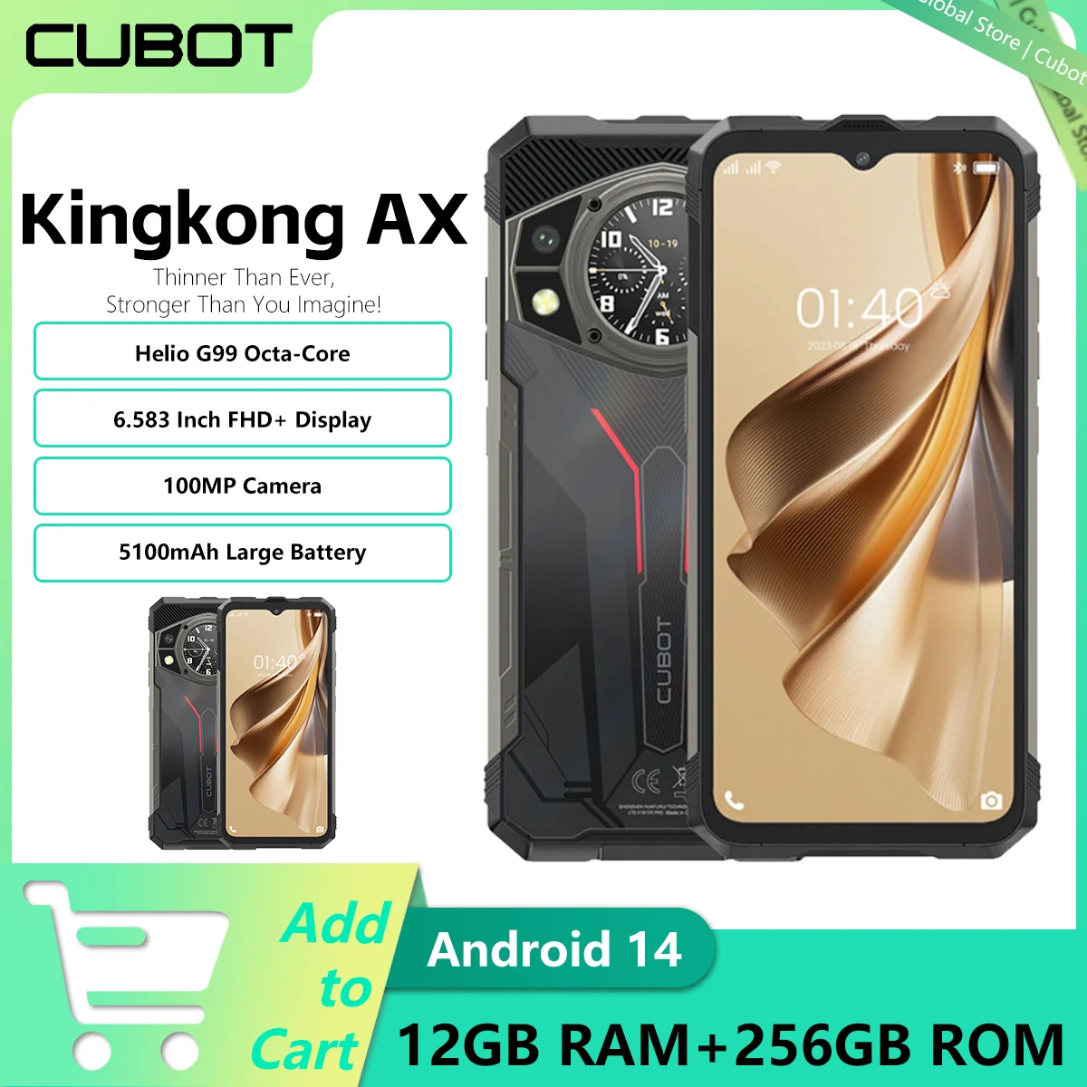Cubot-KINGKONG-AX-Ultra-thin-Rugged-Android-Smartphone-Helio-G99-24GB ...