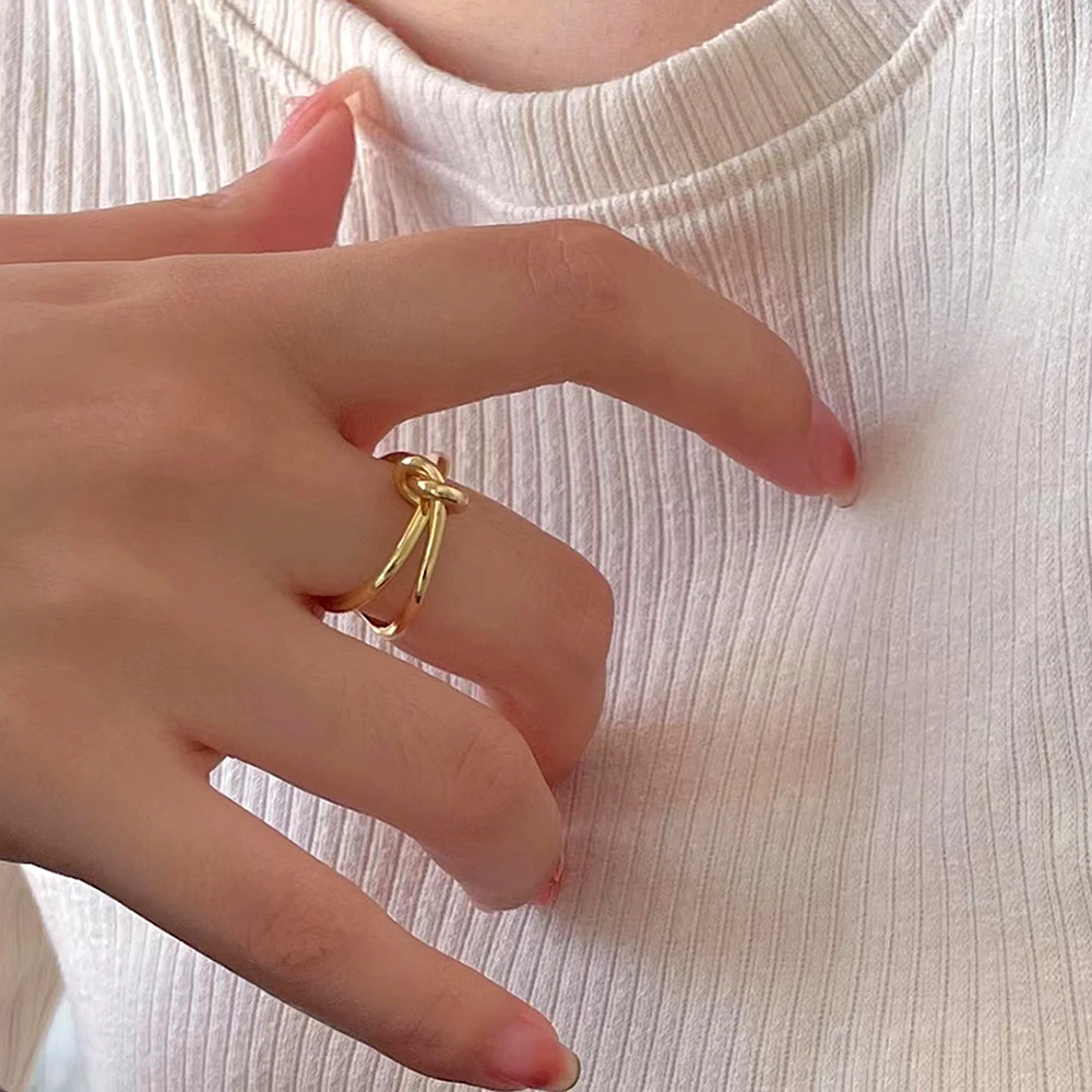 women-Stainless-Steel-ring-Braided-Twist-Ring-Open-End-Ring-Niche-Jewelry-rings-For-Women ...